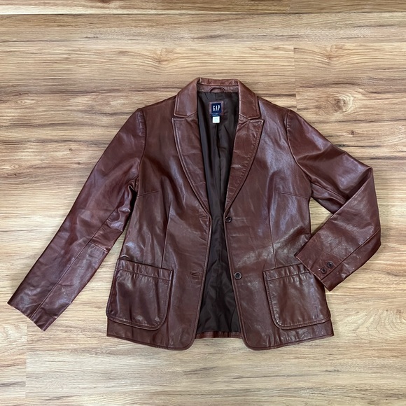 GAP | Jackets & Coats | Vintage Gap Brown Leather Jacket | Poshmark